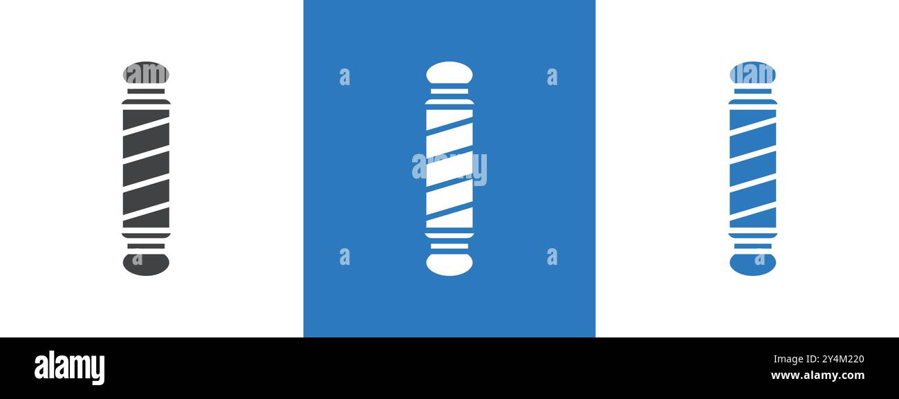 barber pole icon outline collection in black and on white background ...