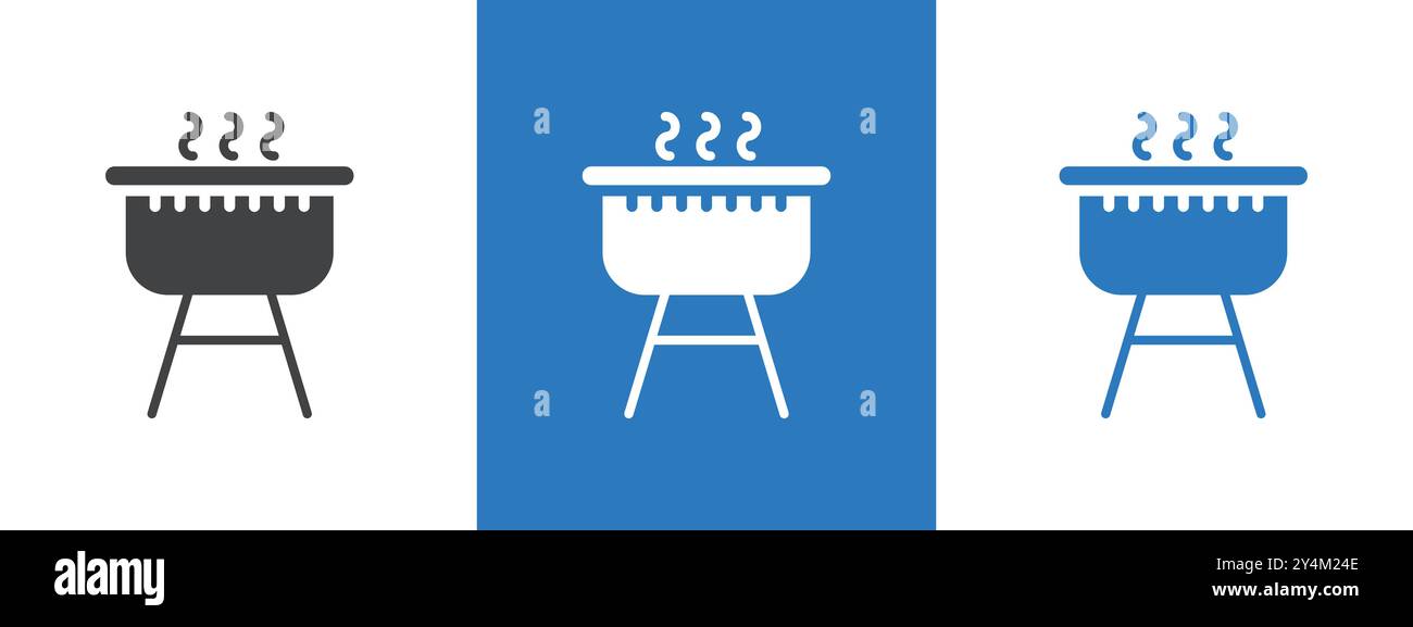 brazier icon outline collection in black and on white background Stock ...