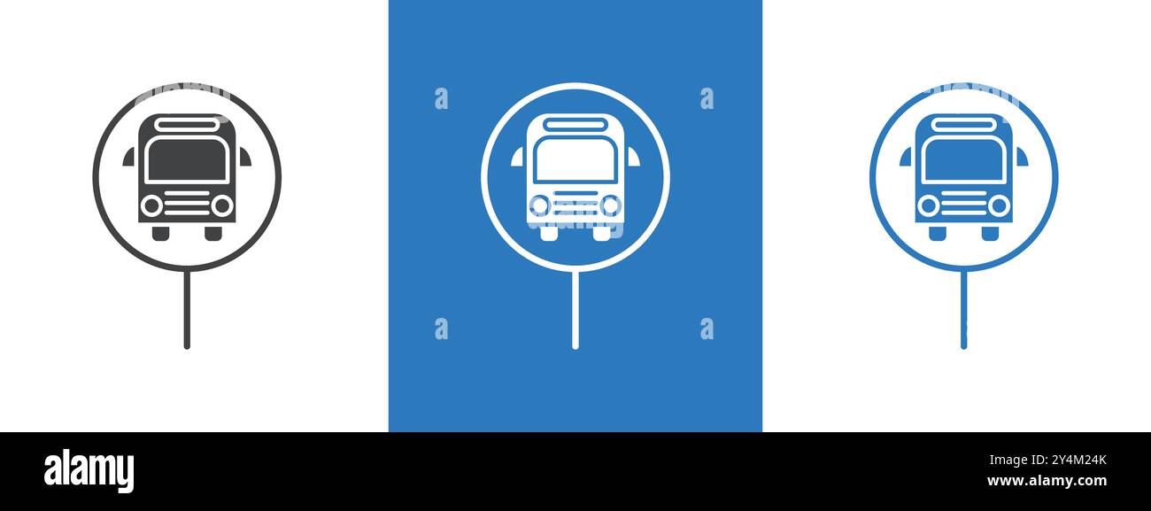 Bus arrow icon route hi-res stock photography and images - Alamy