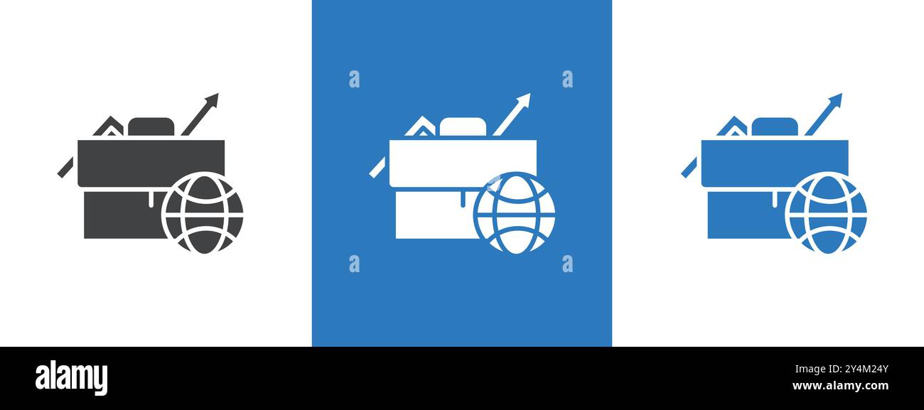 Business expansion icon outline collection in black and on white ...