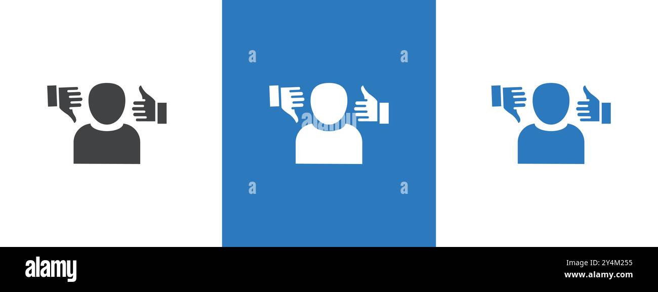 Criticism icon outline collection in black and on white background ...