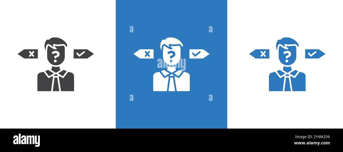 Business Decision Confusion Icon outline collection in black and on ...