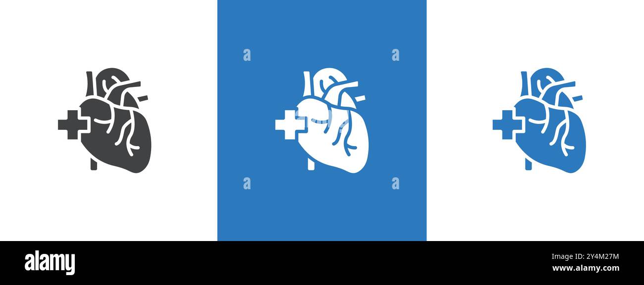 Cardiology icon outline collection in black and on white background ...