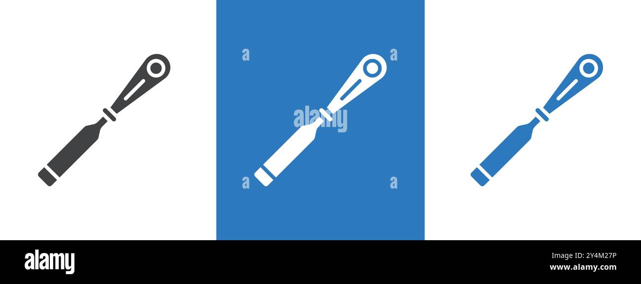 chisel icon outline collection in black and on white background Stock ...