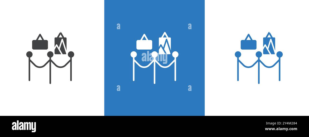 Exhibit icon outline collection in black and on white background Stock ...