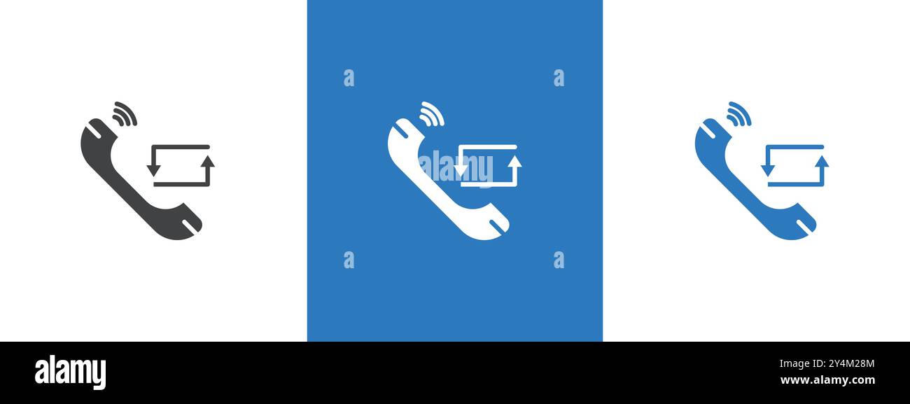 Call back icon outline collection in black and on white background ...