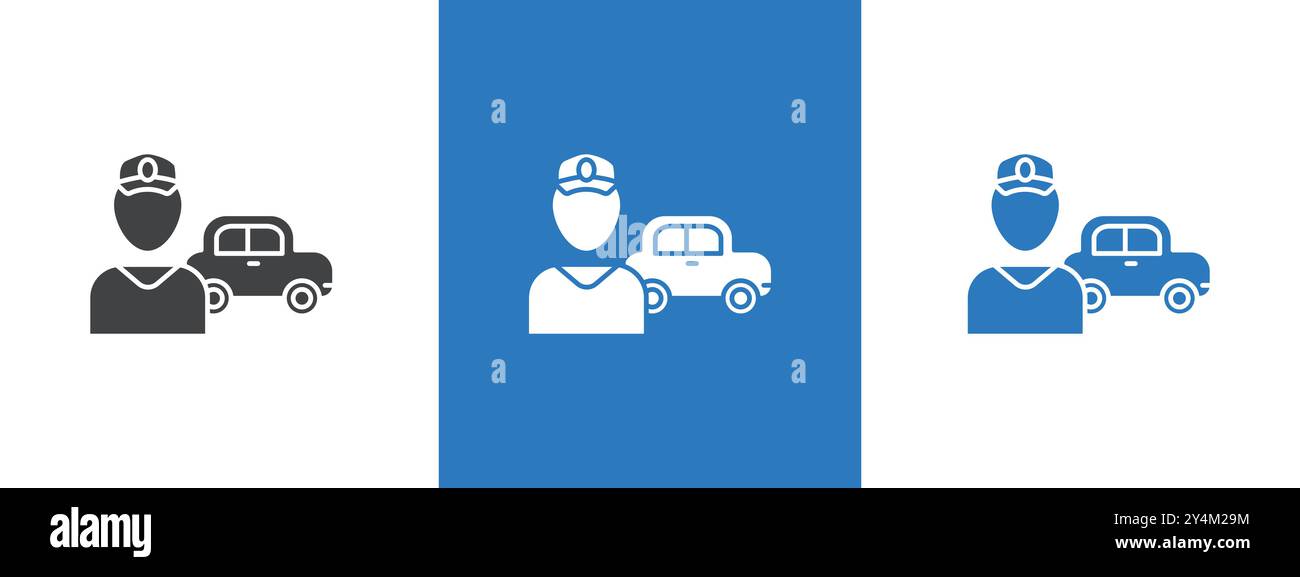 car driver icon outline collection in black and on white background ...
