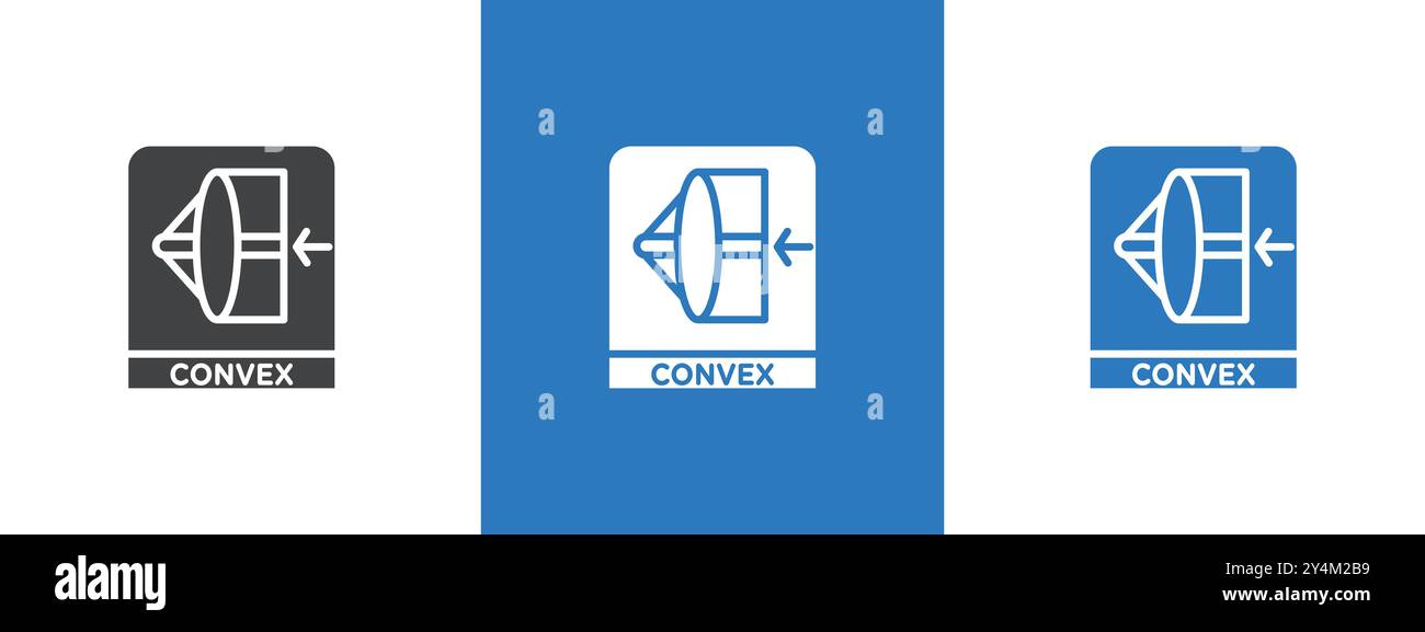 convex icon outline collection in black and on white background Stock ...
