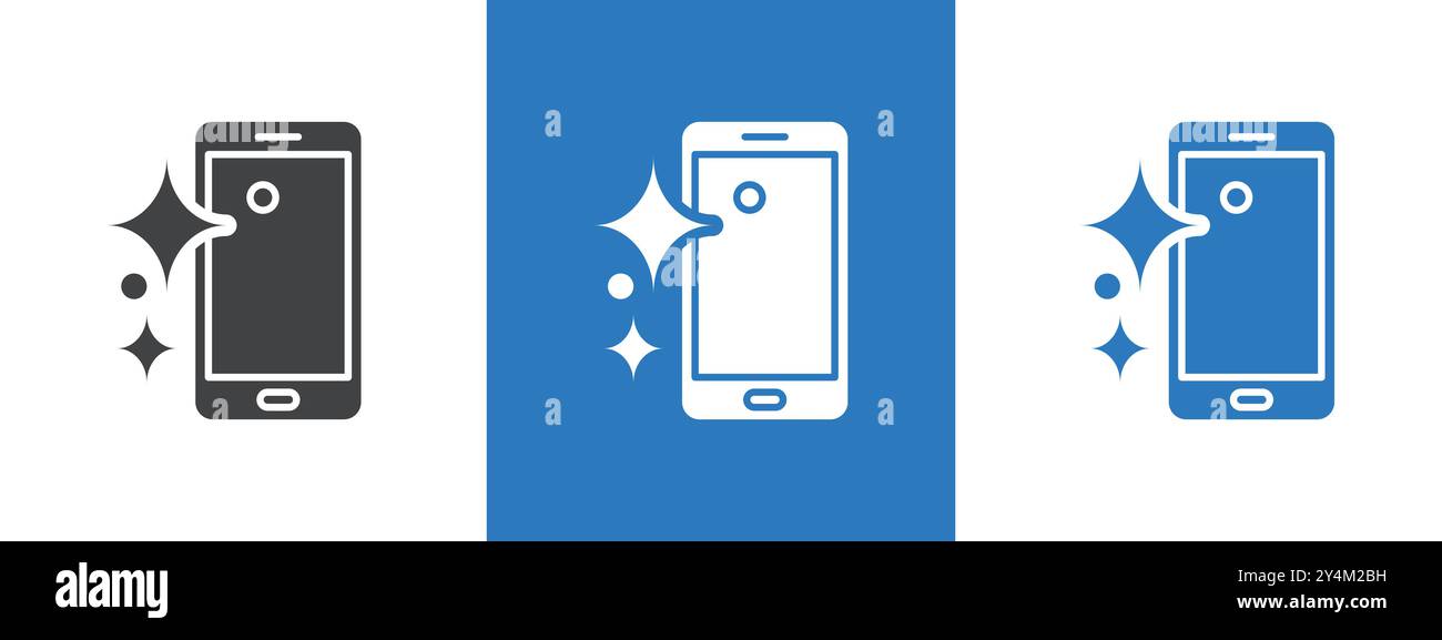 clean phone glass icon outline collection in black and on white ...