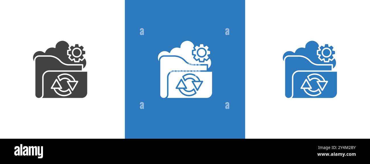 Data Recovery icon outline collection in black and on white background ...