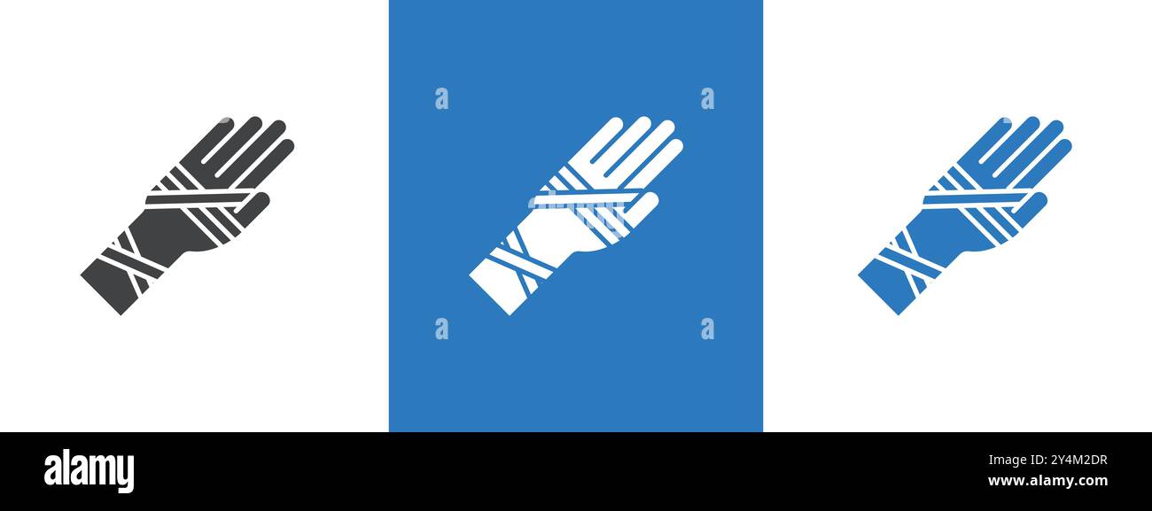 hand accident icon outline collection in black and on white background ...