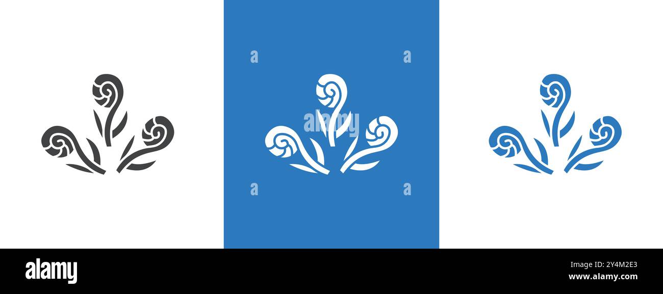 fiddleheads icon outline collection in black and on white background ...