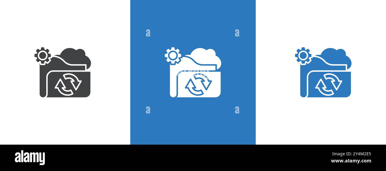 Data Recovery icon outline collection in black and on white background ...