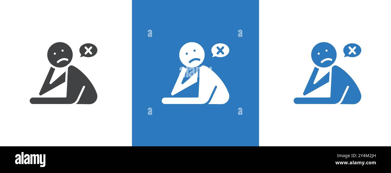 helpless human icon outline collection in black and on white background ...