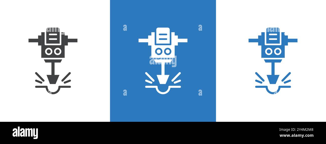 jack hammer icon outline collection in black and on white background ...