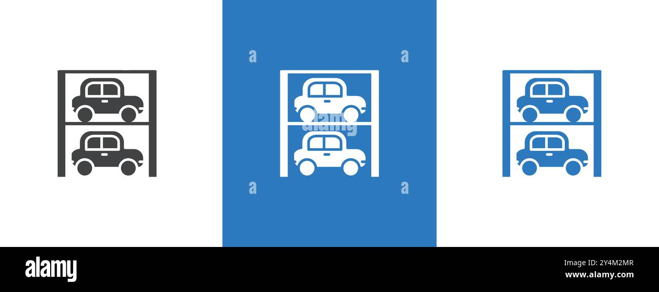 Multi Storey Parking icon outline collection in black and on white ...