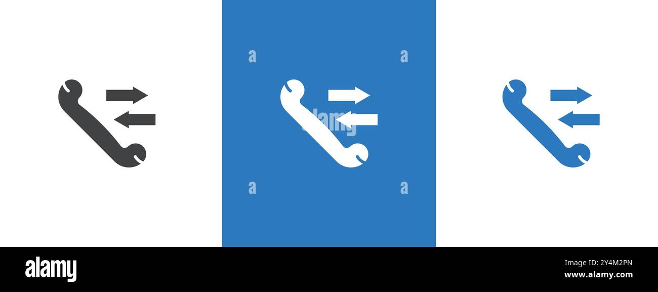 incoming outgoing calls icon outline collection in black and on white ...