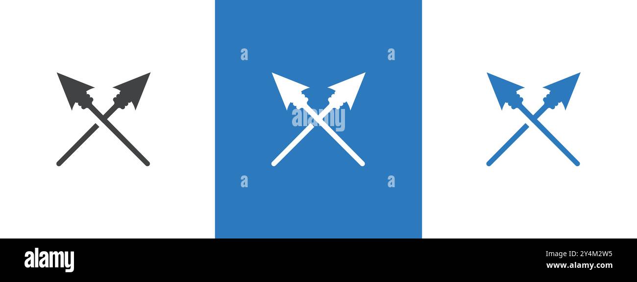 lance icon outline collection in black and on white background Stock ...