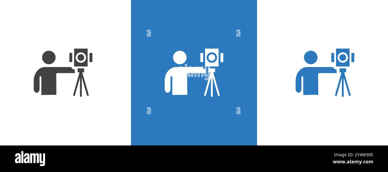 land surveyor icon outline collection in black and on white background ...