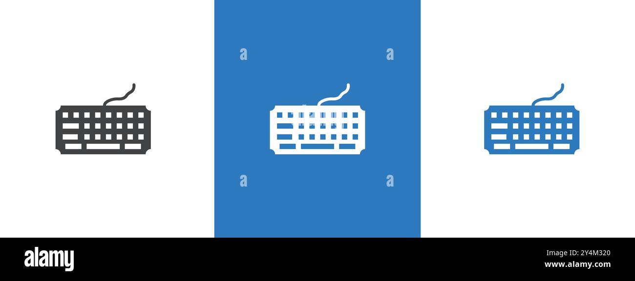 Keyboard icon outline collection in black and on white background Stock ...