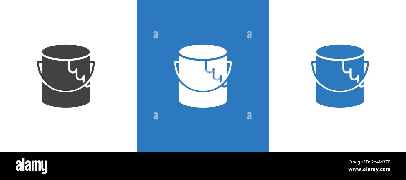 paint bucket icon outline collection in black and on white background ...