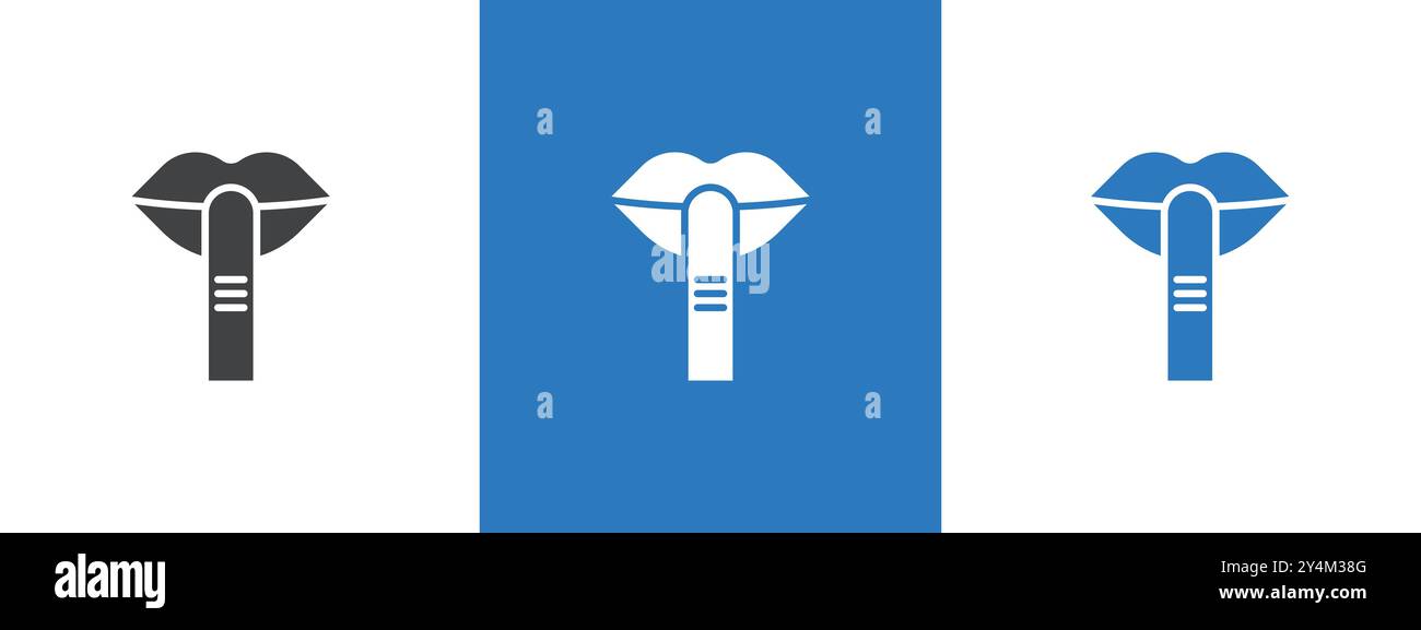 Please do quite pssst icon outline collection in black and on white ...