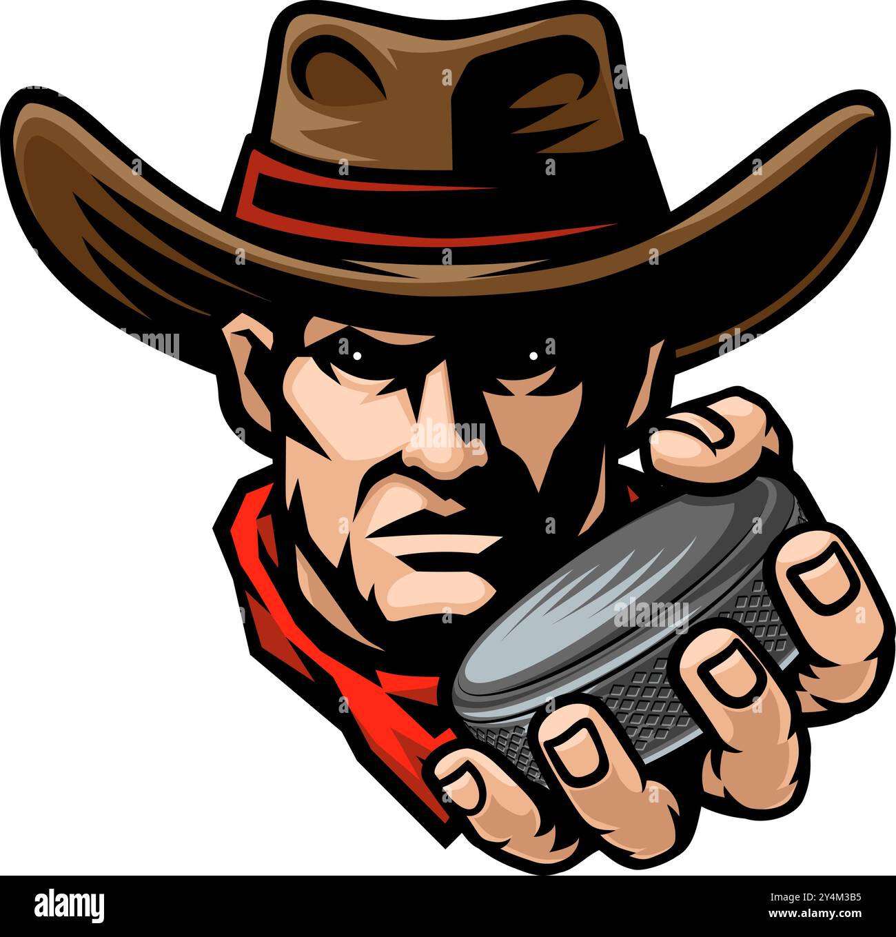Cowboy Ice Hockey Puck Sports Team Mascot Stock Vector Image & Art - Alamy