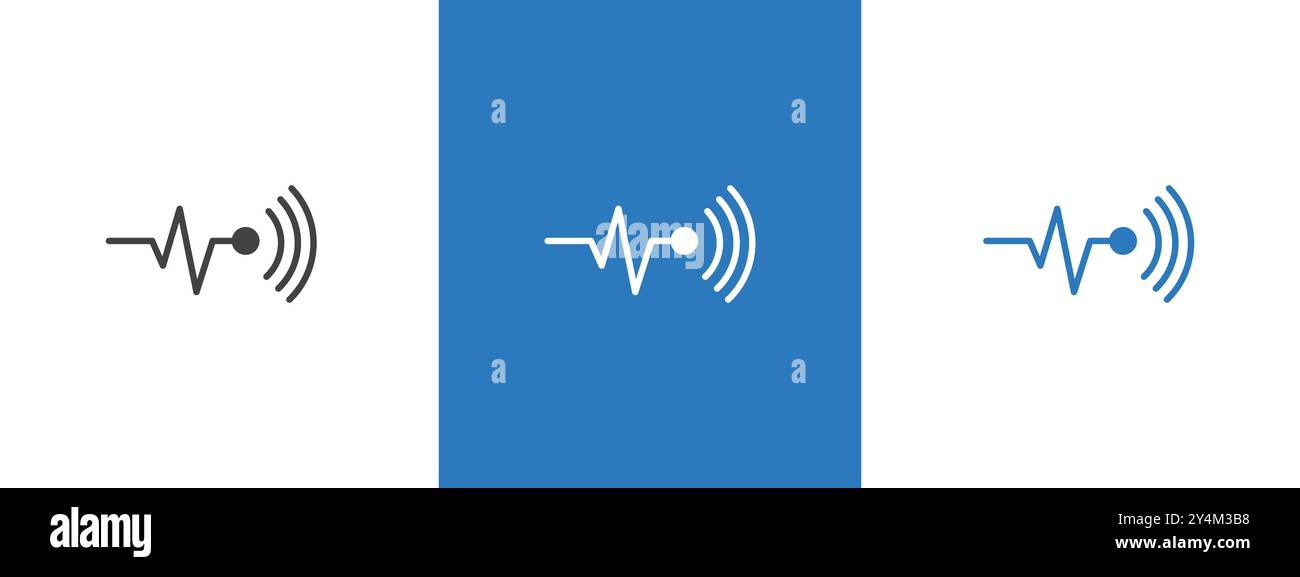 Sensor icon outline collection in black and on white background Stock ...