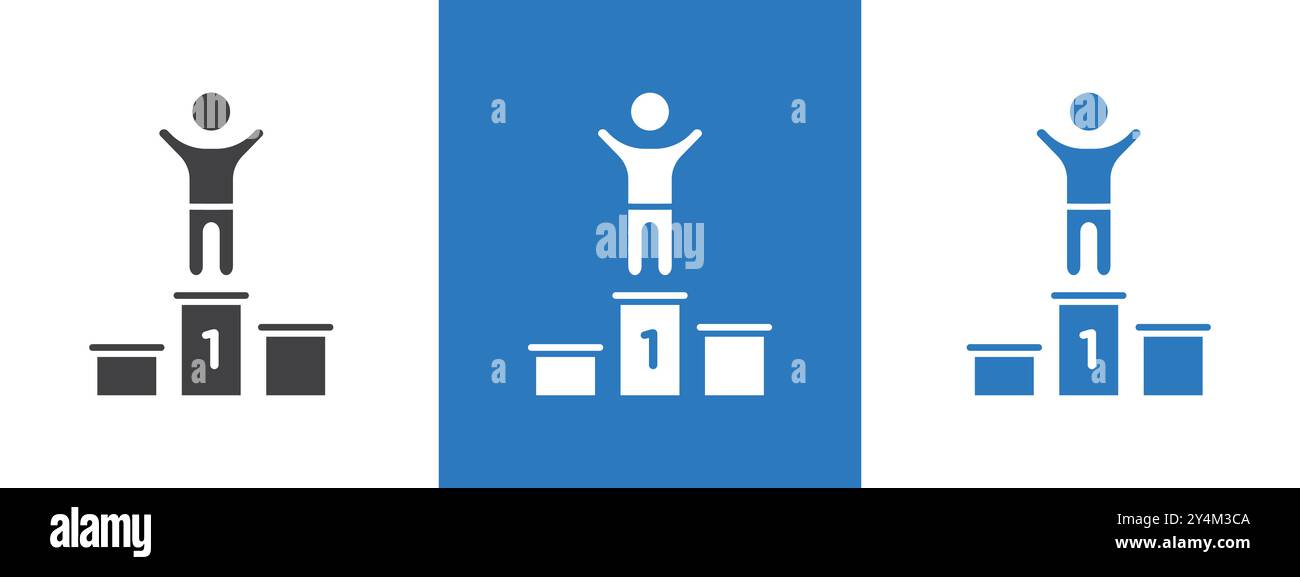 winner podium icon outline collection in black and on white background ...