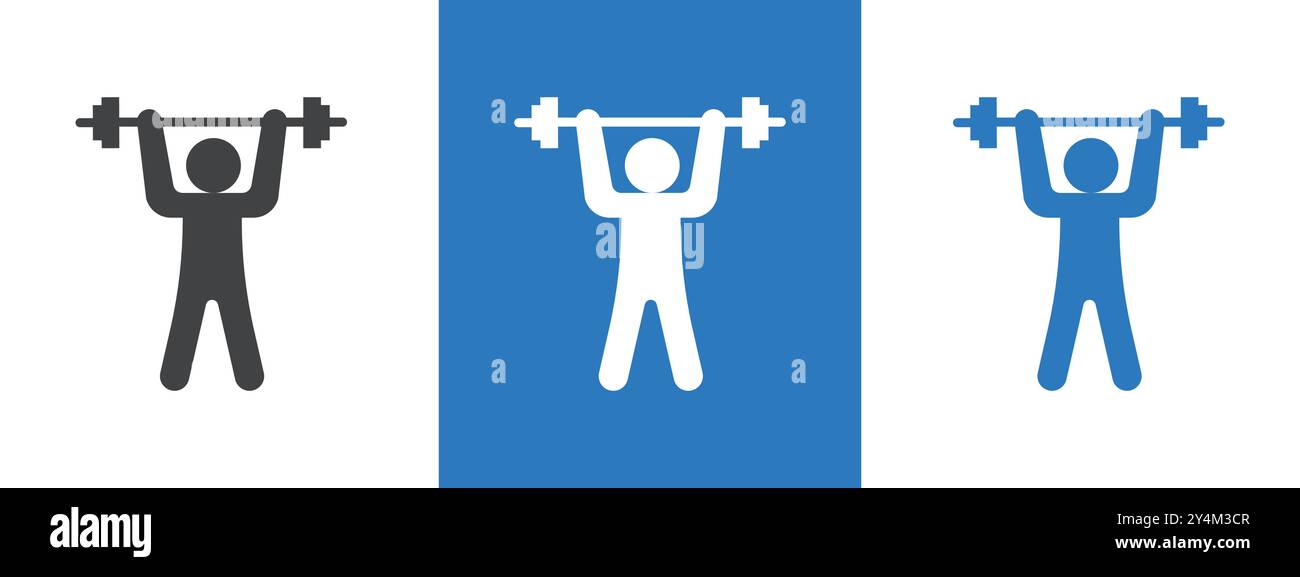 strength training icon outline collection in black and on white ...