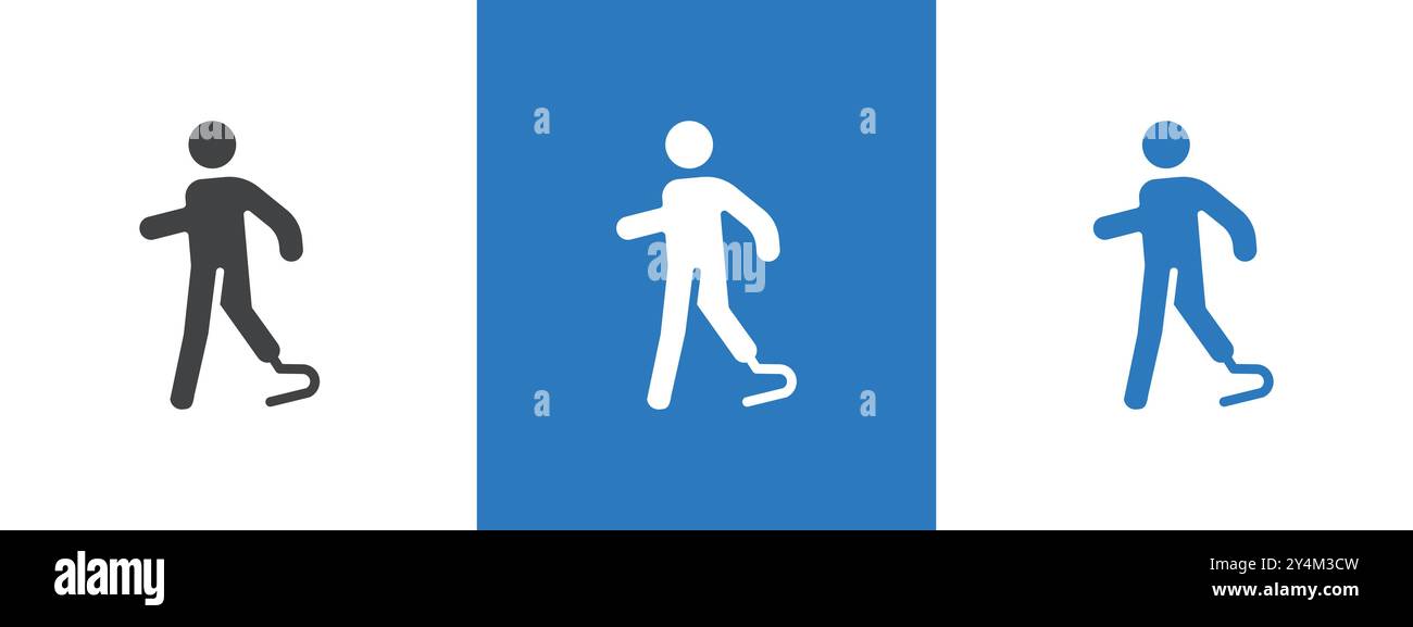 Prosthetic leg icon outline collection in black and on white background ...
