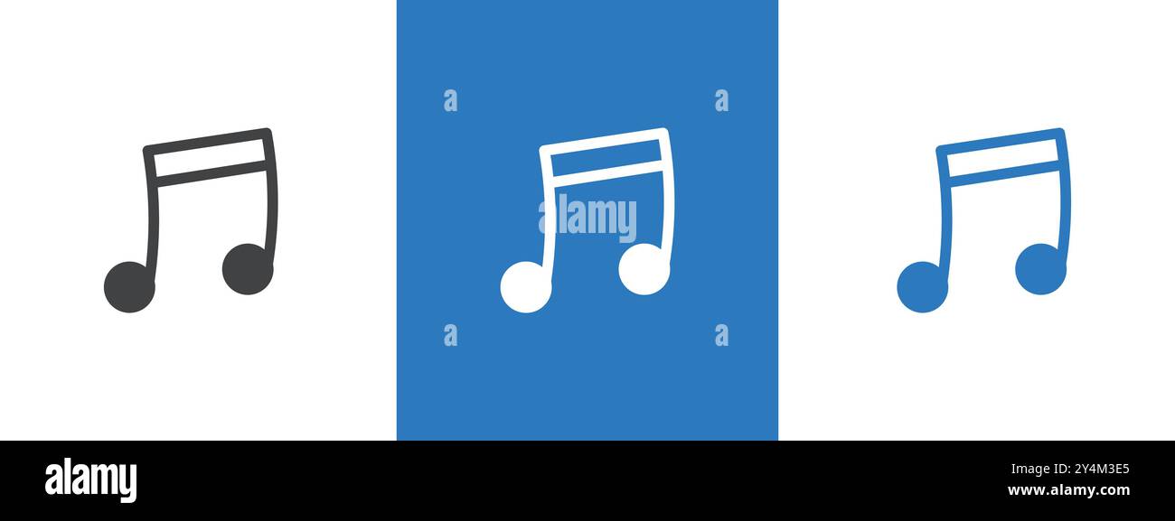 semiquaver note icon outline collection in black and on white ...