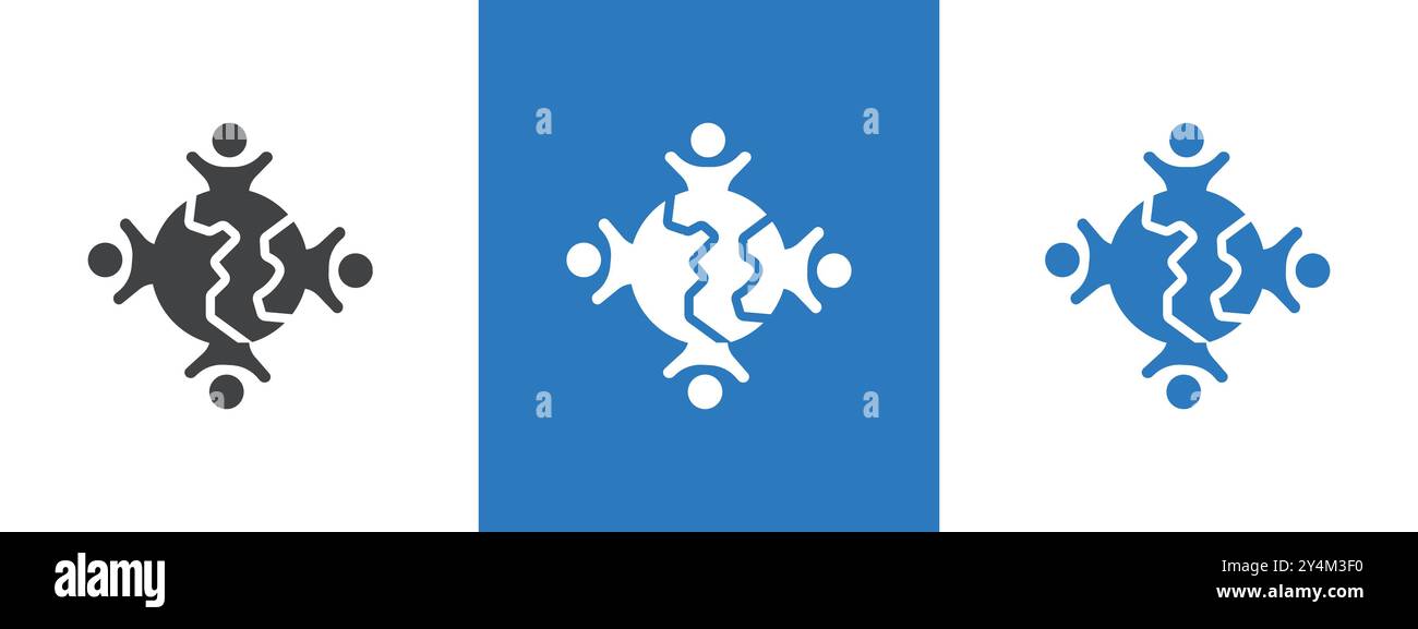 World population icon outline collection in black and on white ...