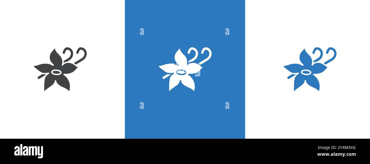 Vanilla icon outline collection in black and on white background Stock ...