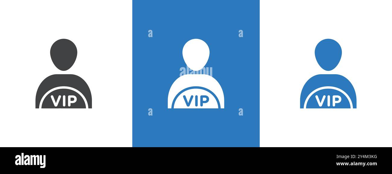vip person icon outline collection in black and on white background ...