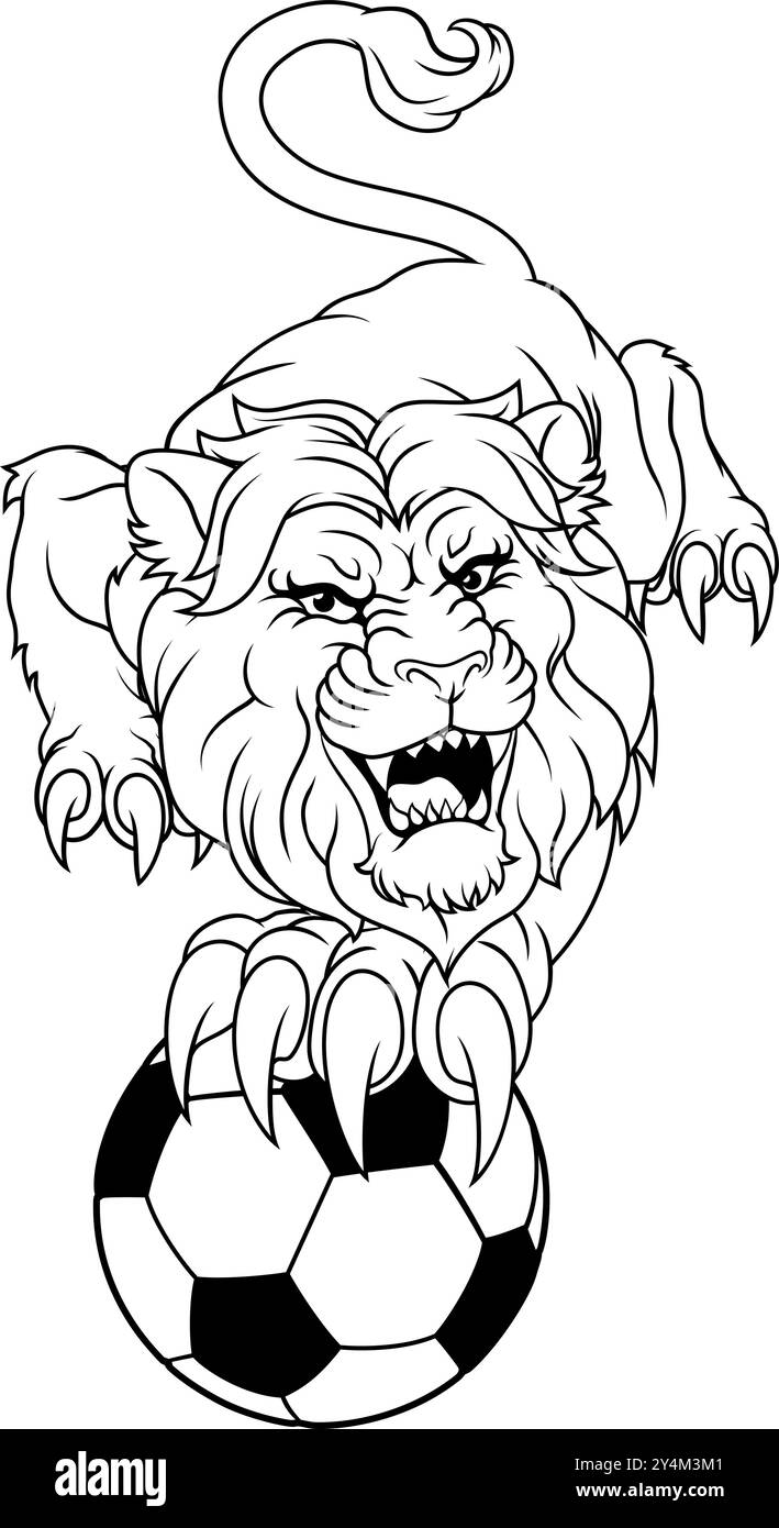 Lion Soccer Football Animal Sports Team Mascot Stock Vector Image & Art ...