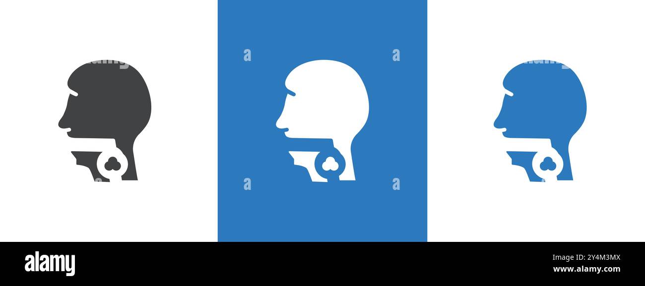 Swallowing reflex icon outline collection in black and on white ...