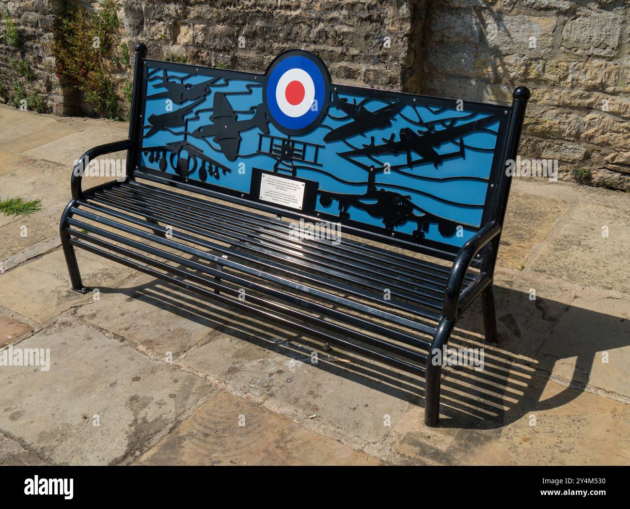 Anniversary bench commemorating the 100th anniversary of the RAF in ...