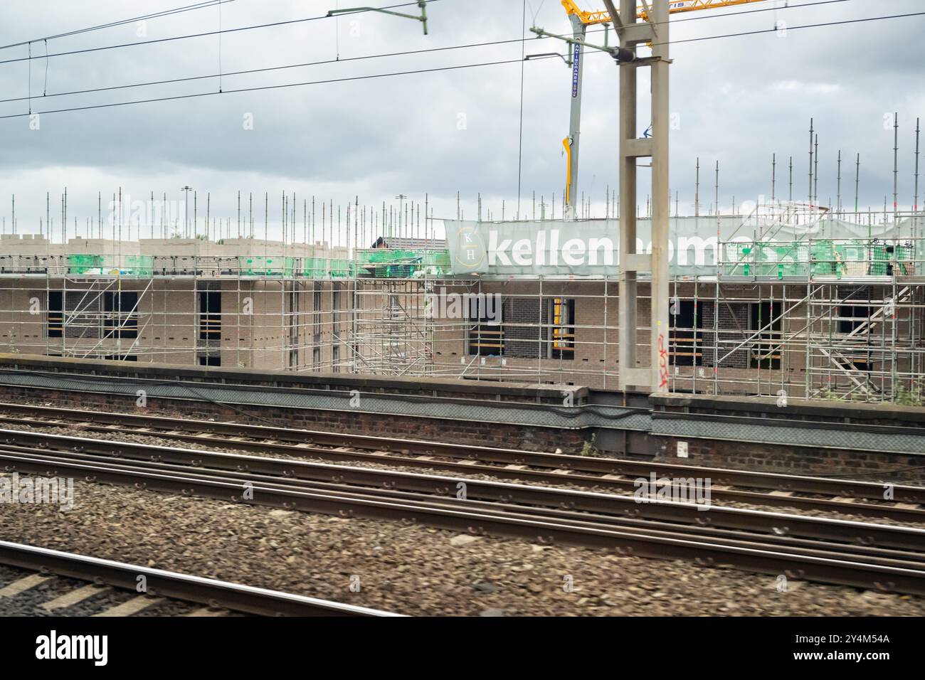 residential development under construction on brownfield land next to ...