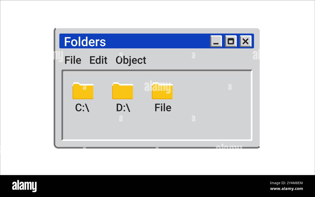 Old explorer window with folder in blue color Stock Vector Image & Art ...