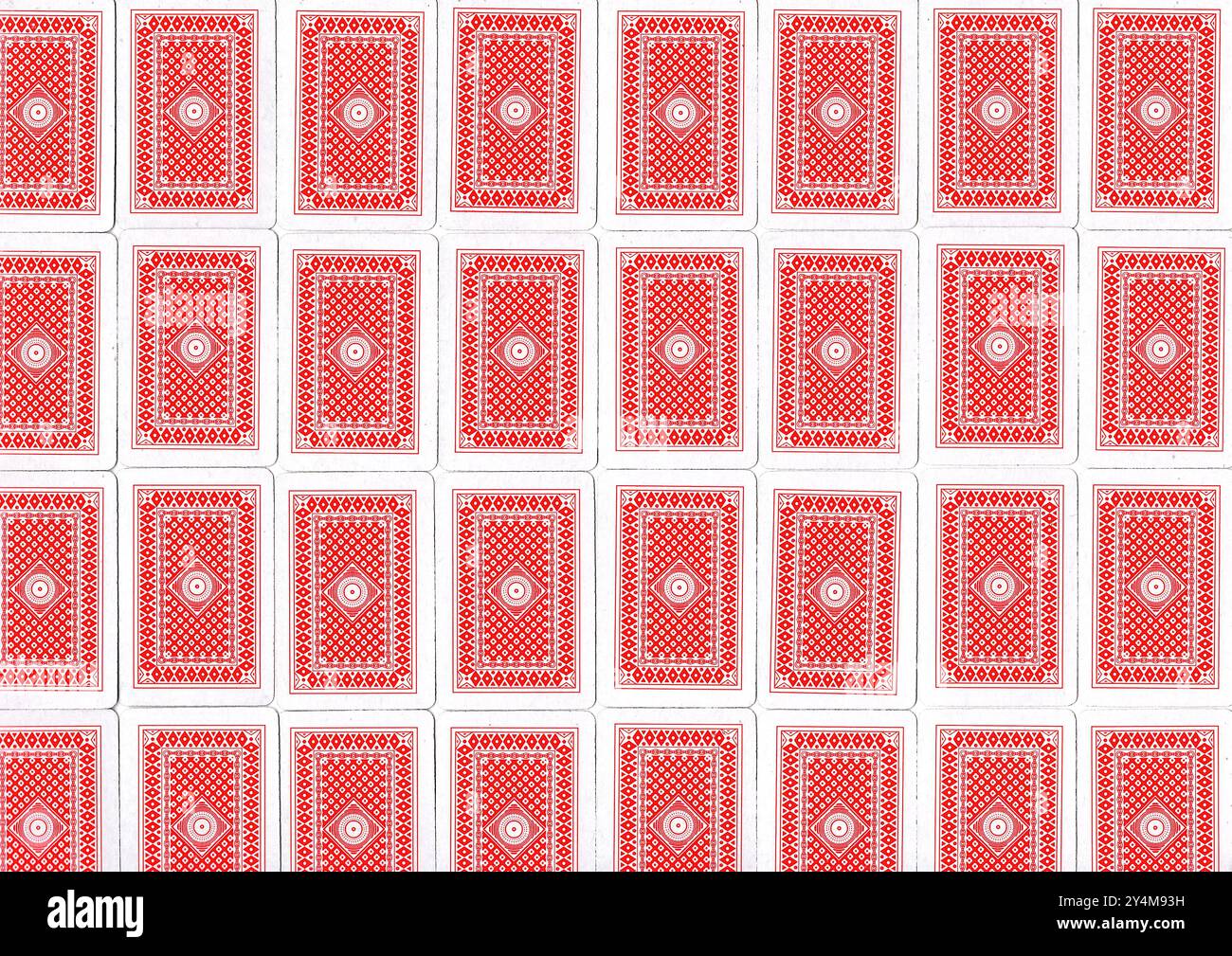 Vintage playing card backs laid side by side to create a pattern Stock ...