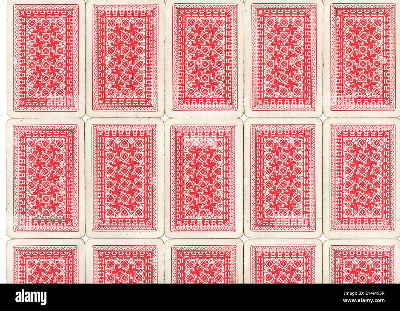 Vintage playing card backs laid side by side to create a pattern Stock ...