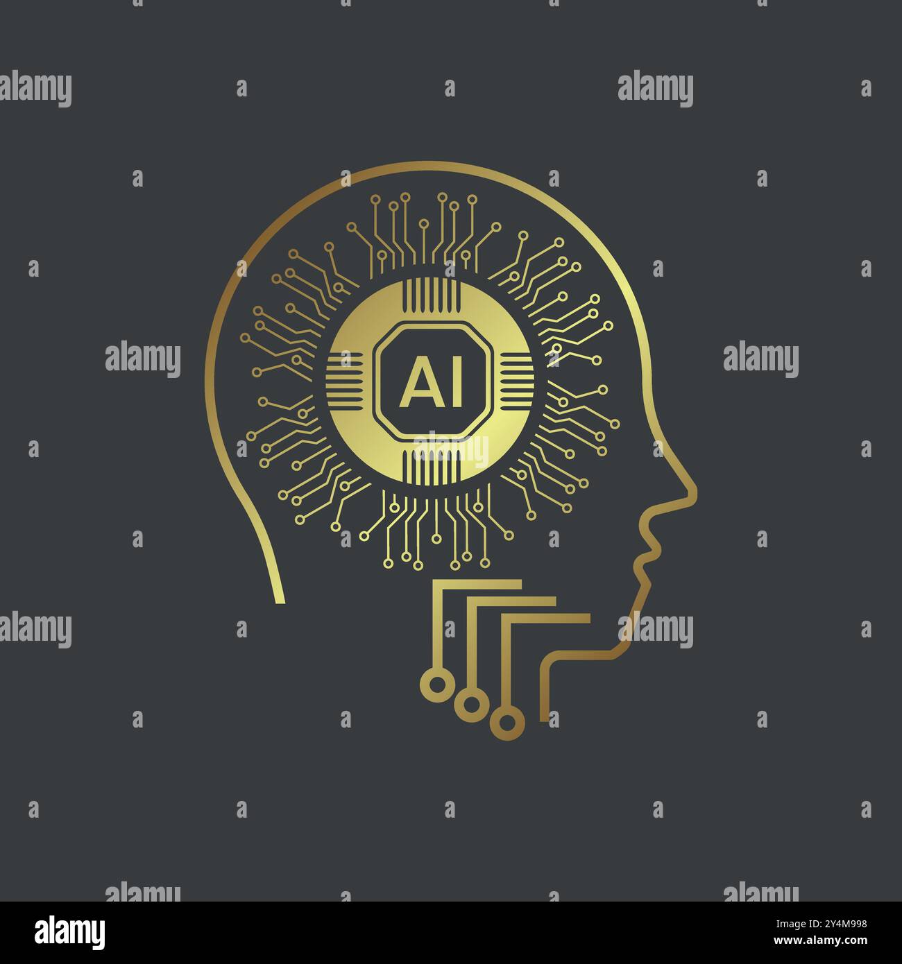 A Luxury technology vector element. artificial intelligence icon. A ...