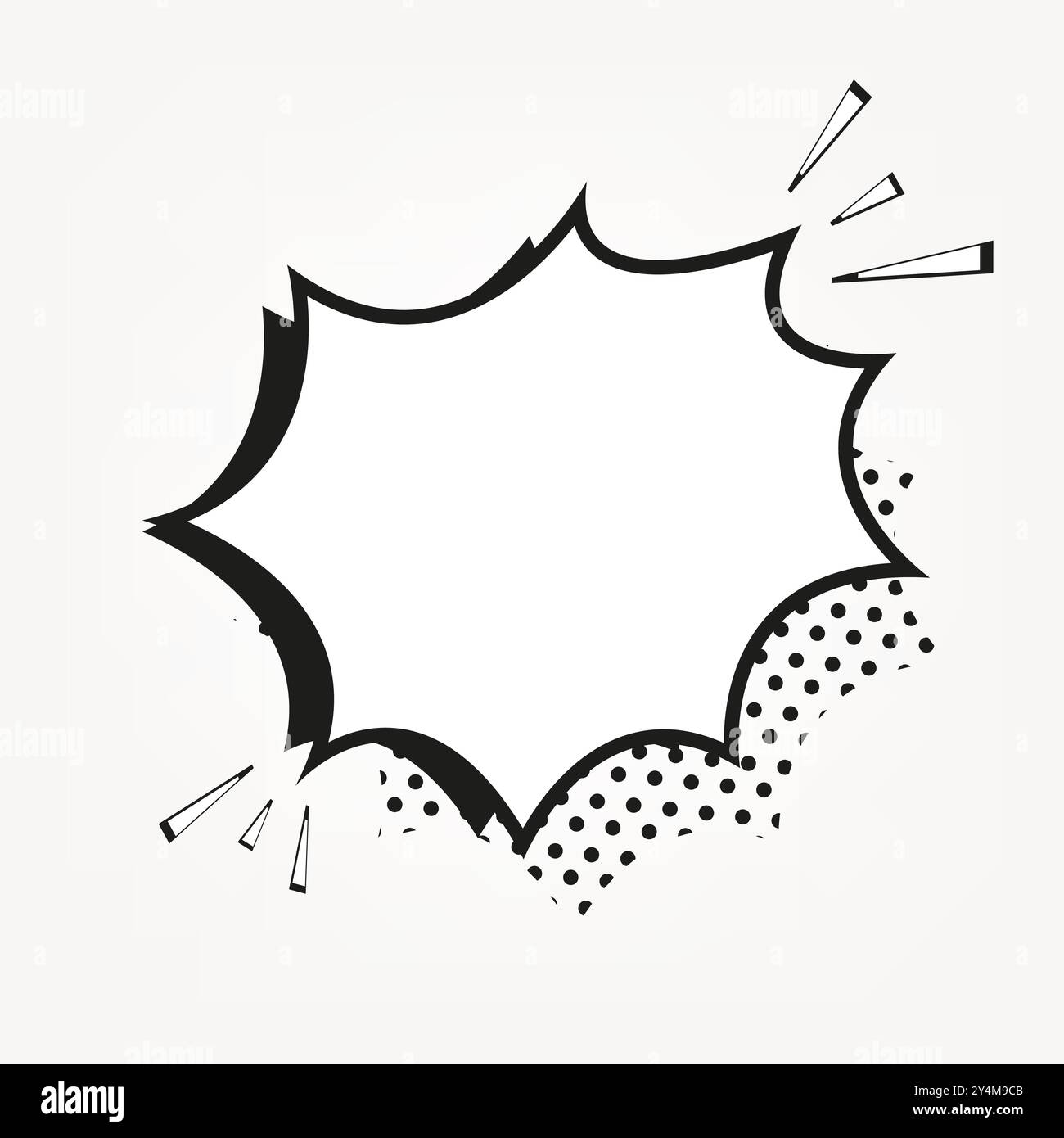 an empty comic bubbles and elements set with black halftone shadows ...