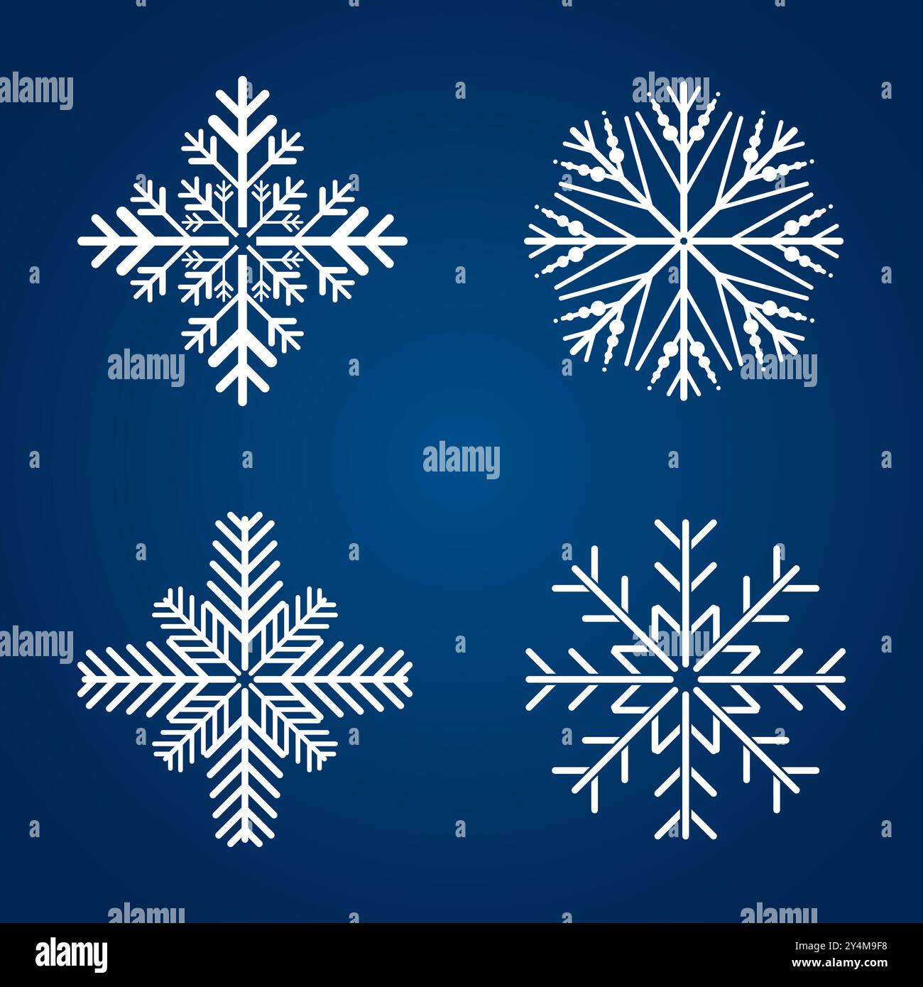 Set of 4 Snowflake symbol, icon, logo for design Christmas vector ...