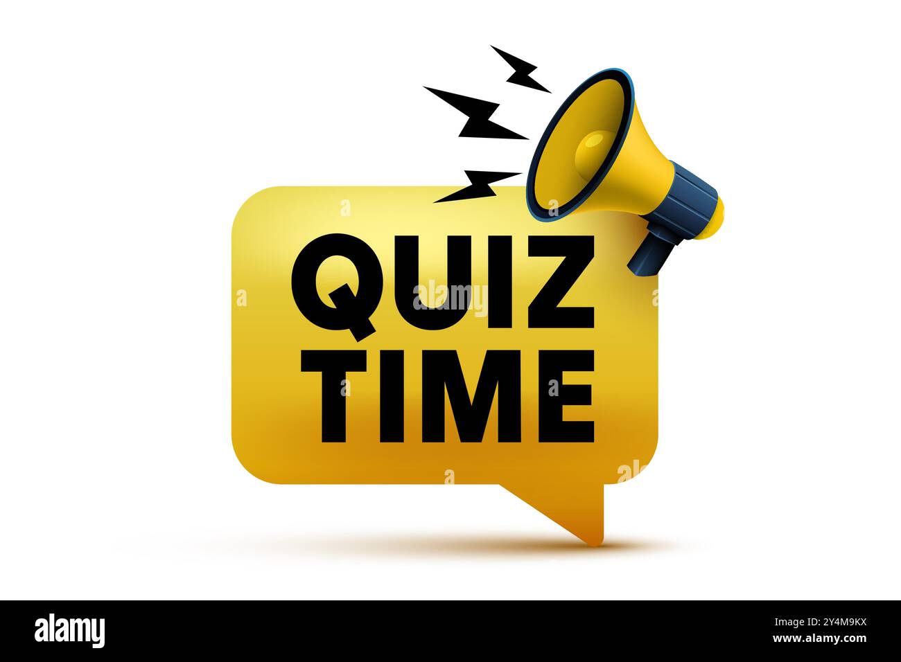Time quiz massage, megaphone label text. Vector Stock Vector Image ...