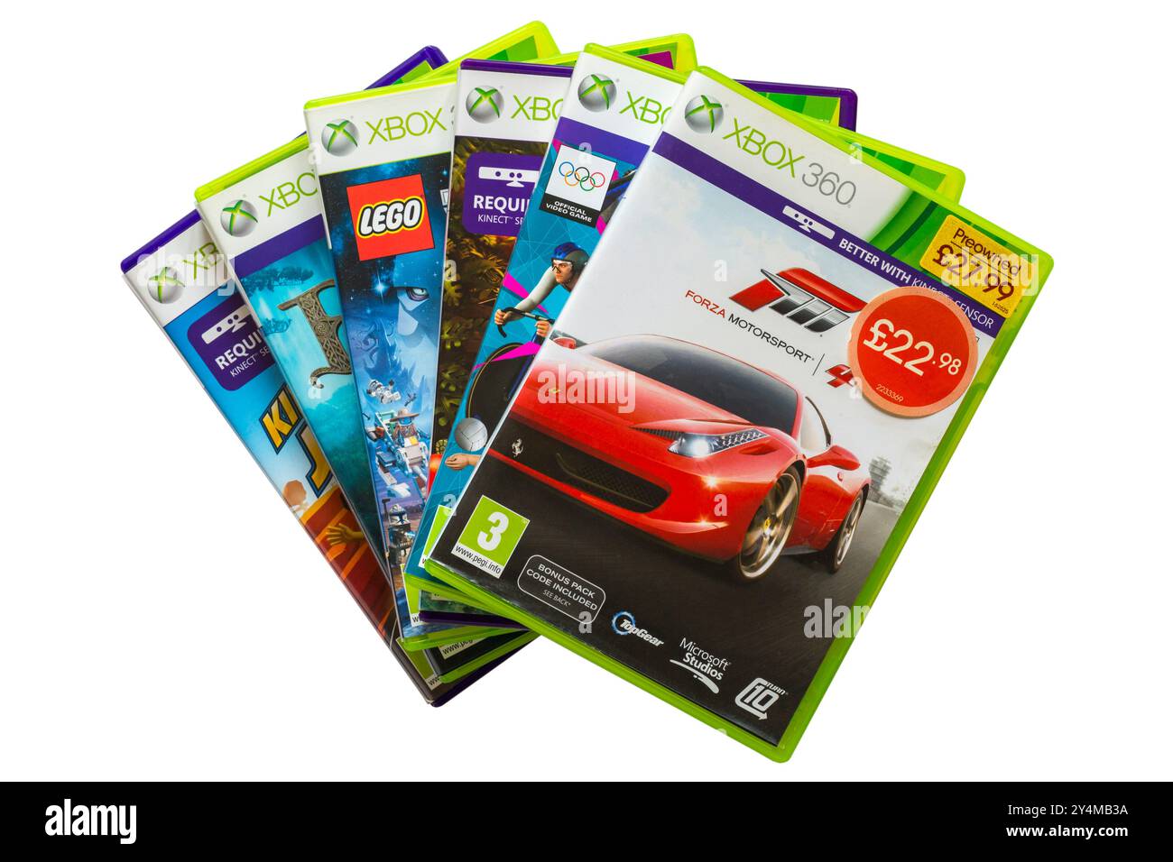 pile of Xbox 360 games with Forza Motorsport 4 video game on top ...