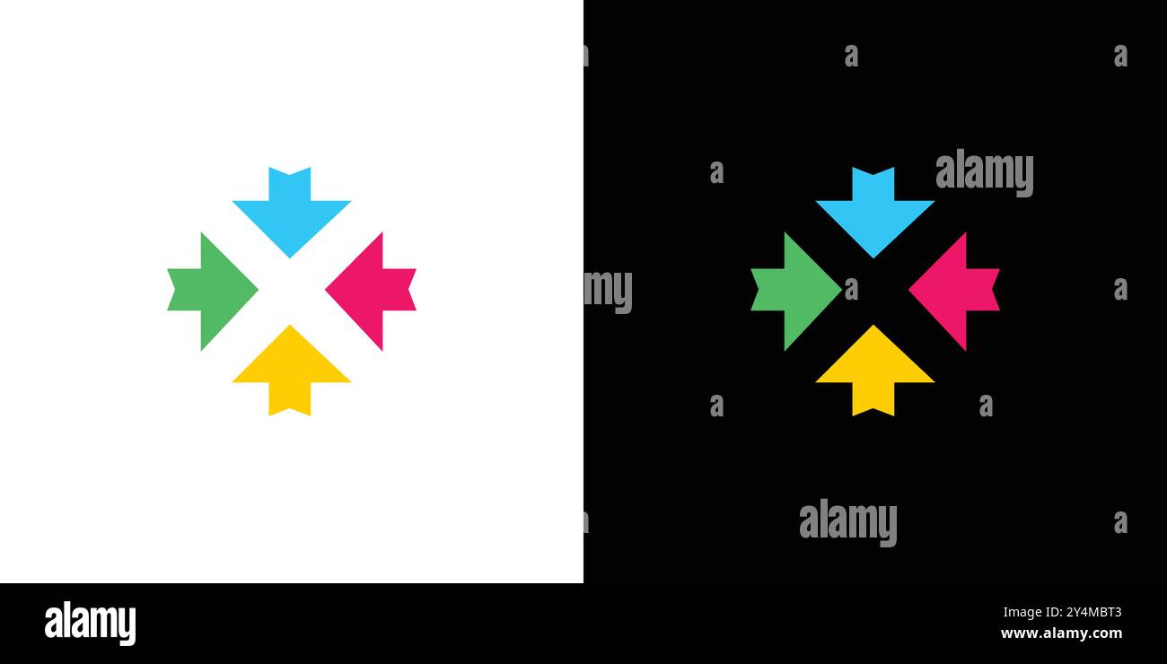 The X arrow logo design is unique and colorful Stock Vector Image & Art ...