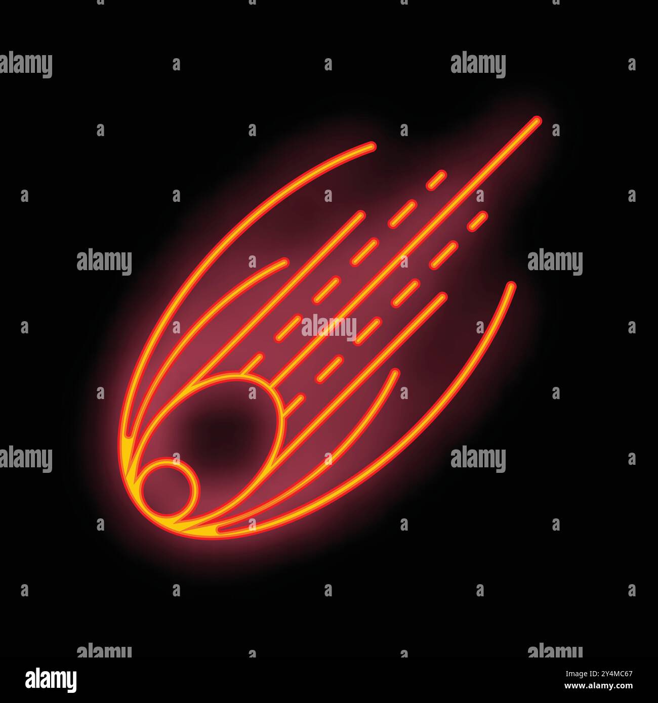 Bright neon comet is flying through space leaving a trail Stock Vector ...