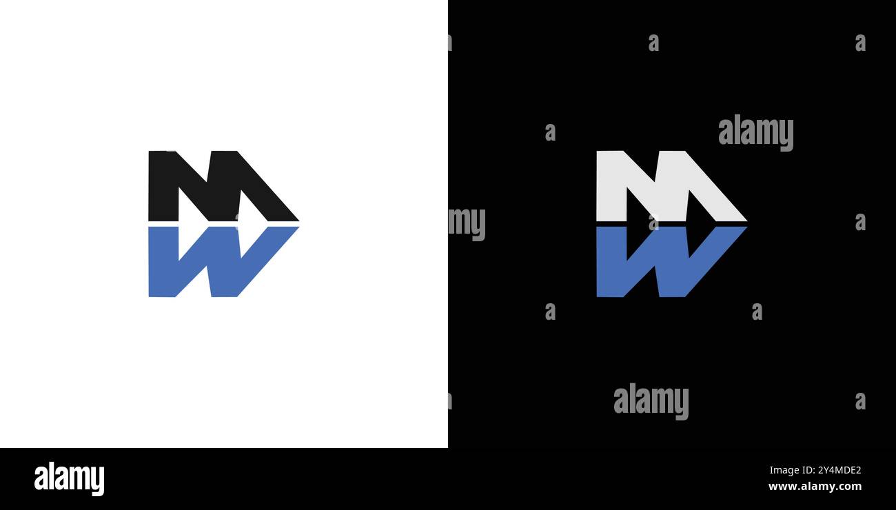 Modern and professional MW logo design Stock Vector Image & Art - Alamy